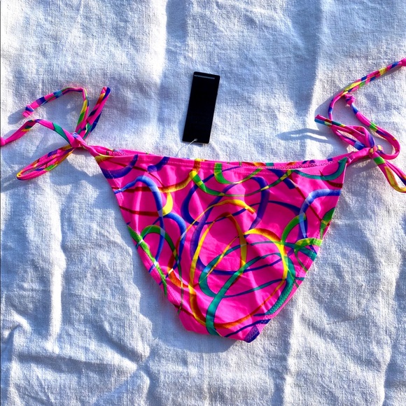 B. Split | Swim | Nwt B Split Ribbons Hot Pink String Bikini Bottom ...